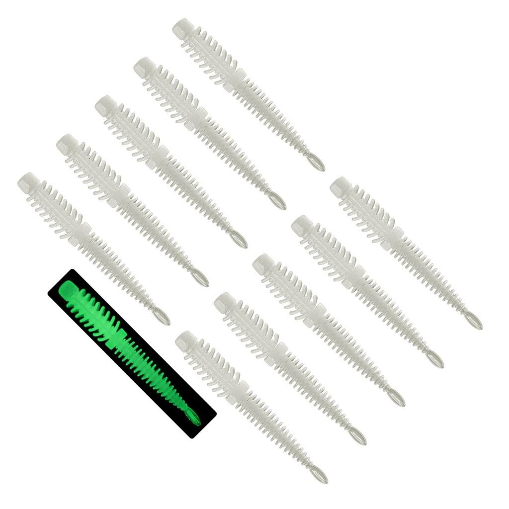 Мягкие приманки-черви (10 шт.), Светящийся