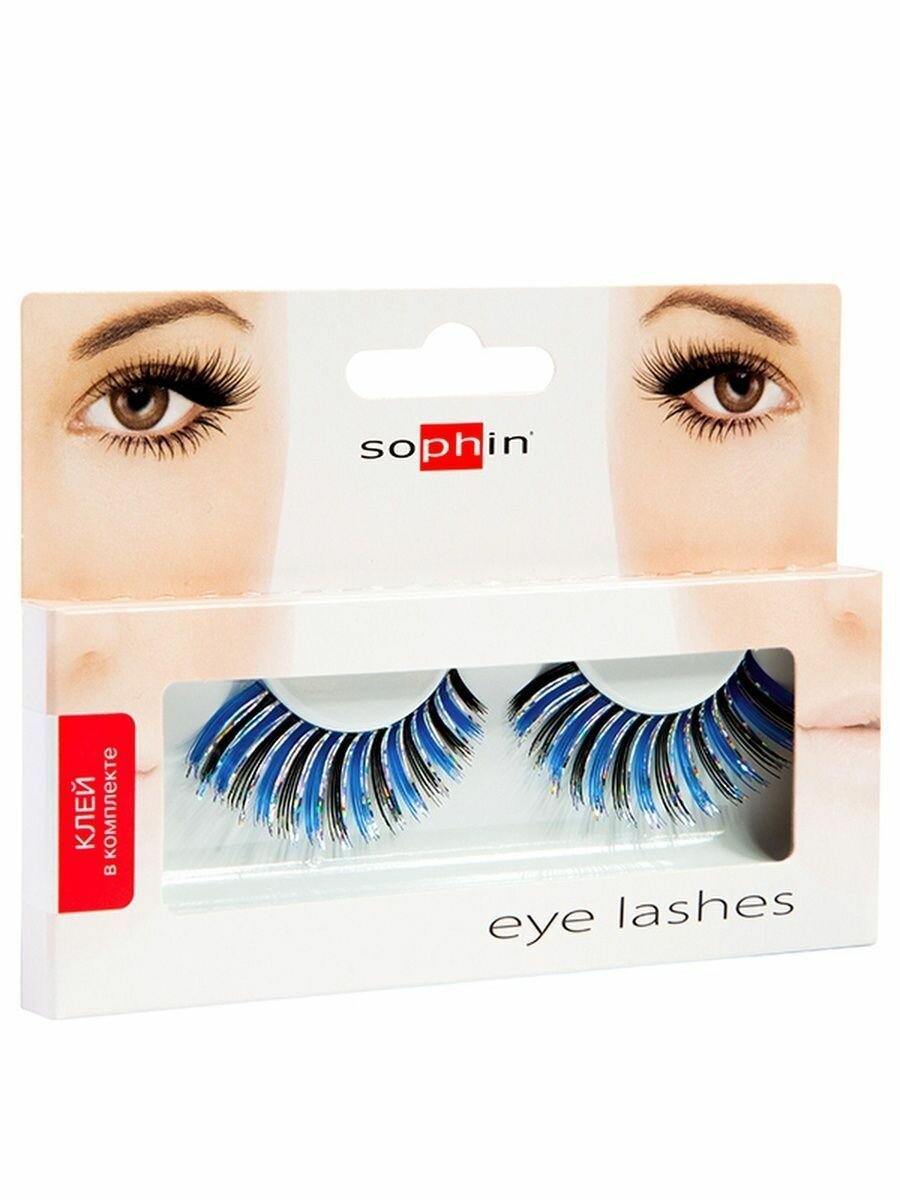 Накладные ресницы "Карнавал" черно-синие