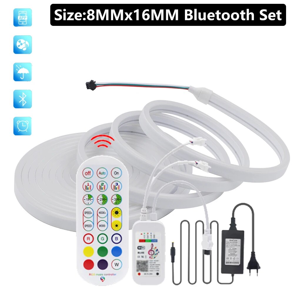 XUNATA Гибкая светодиодная лента Dreamcolor RGB 12В/24В 8x16mm Bluetooth Set, 5м, DC 24V