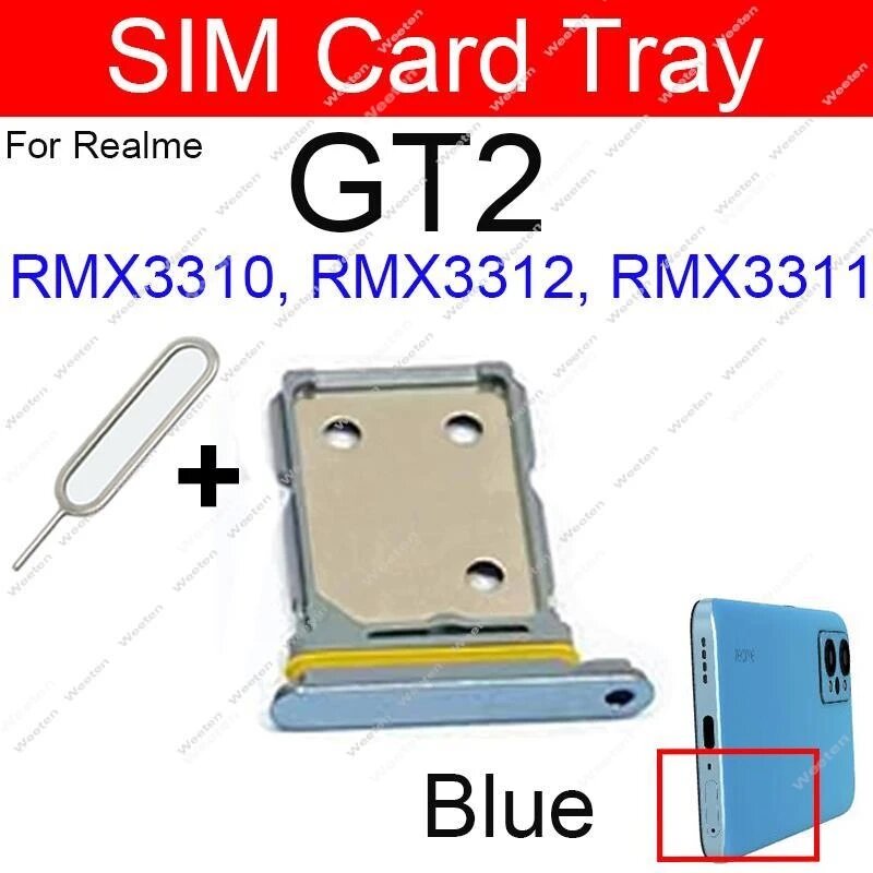 Лоток для SIM-карты для Realme GT 2 Pro Neo 3 3T, гнездо для чтения SIM-карт, держатель, слот, запасные части