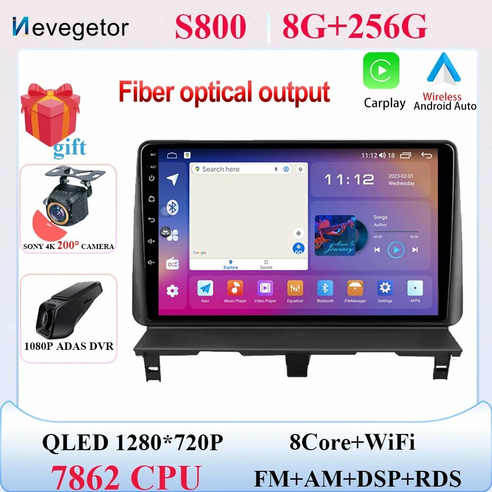 Беспроводной Carplay для Peugeot Partner 1 2002-2008 Android Auto GPS Navi Автомобильный 8-256G DVR