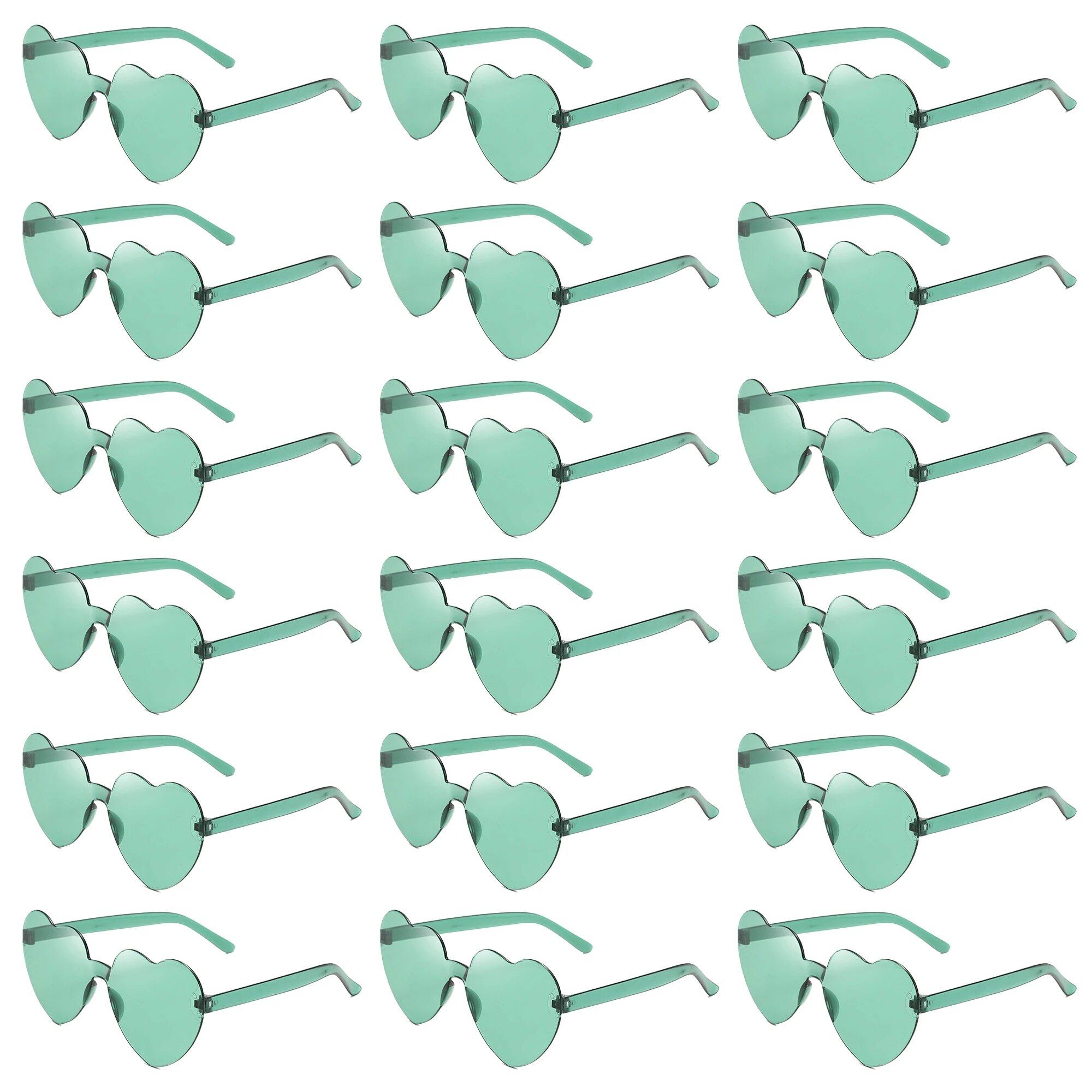 Персонализированные солнцезащитные очки в форме сердца XMSJ 30Pcs, Light Green
