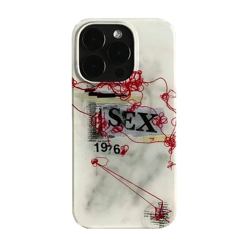 Горячая распродажа: Чехол для телефона в стиле ретро с вышивкой и надписями, креативный художественный дизайн для iPhone 17 AIR 16 15 14 13 12 11 PRO MAX XSMAX XR 7 8 PLUS Y2K