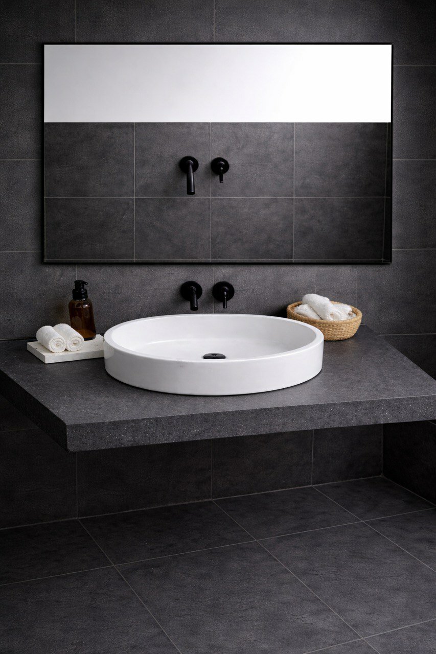 Накладная раковина из литьевого мрамора (искусственного каменья), матовая для ванной комнаты, Massimo Avanti LINA 540