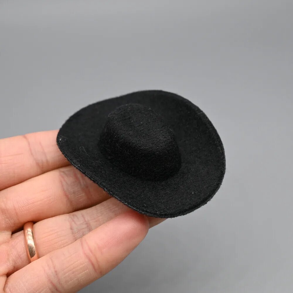 Ковбойская шляпа для куклы 1/6 Черный, Cowboy Hat Black.