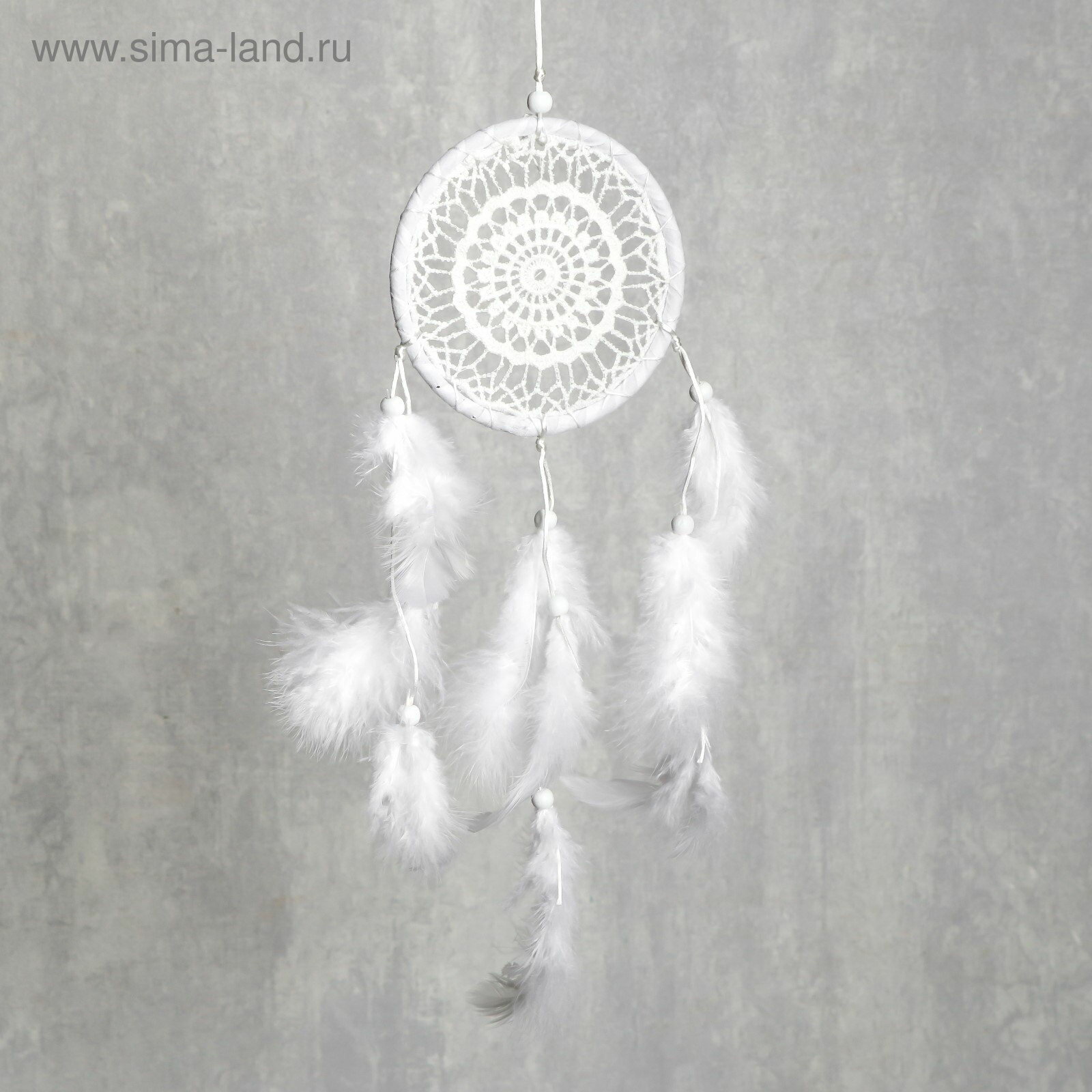 Ловец снов амулет "Белоснежное кружево", 30x11 см, цвет: белый