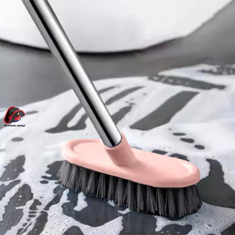 Палубная жесткая щетка шробер для уборки с черенком