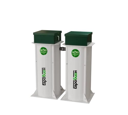 Септик Евробион 5-Комфорт , самотечный, полипропилен, станция компрессорного типа с двумя вертикальными блоками