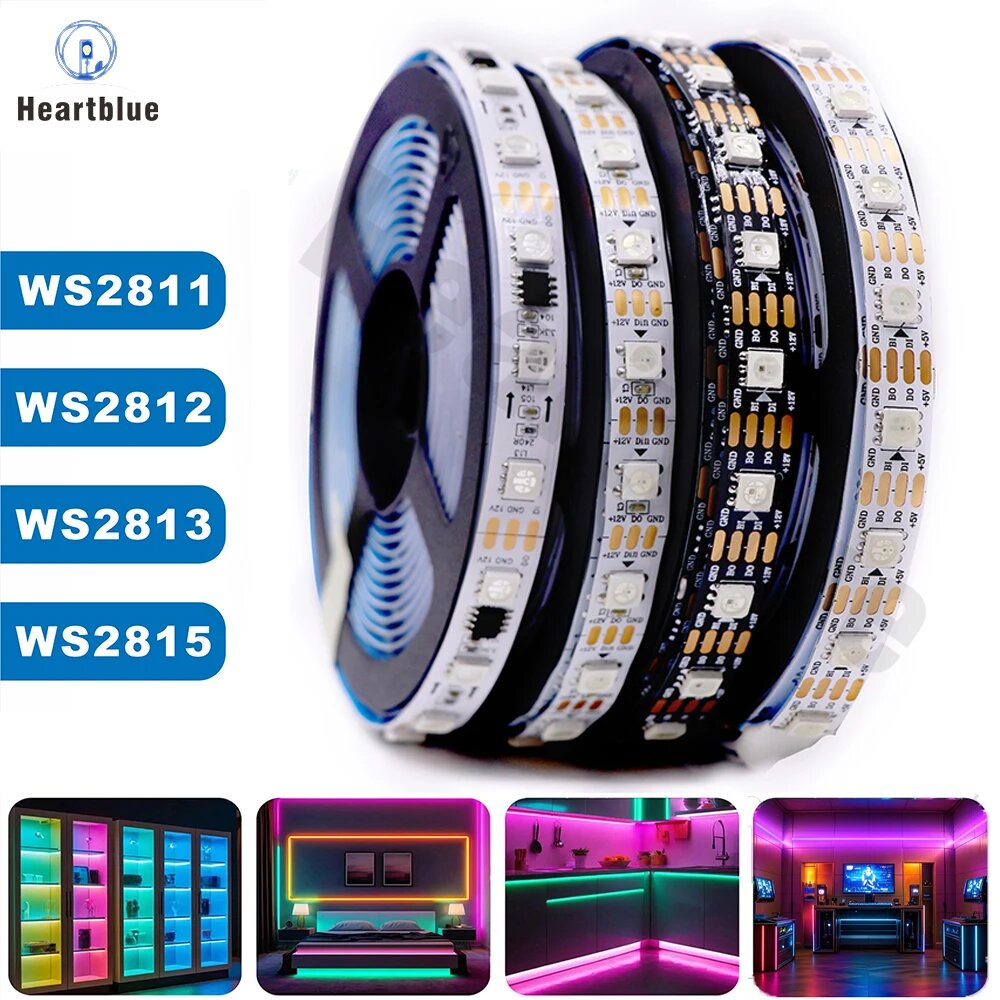 Светодиодная лента WS2811 DC12V White 5m 60 IP30