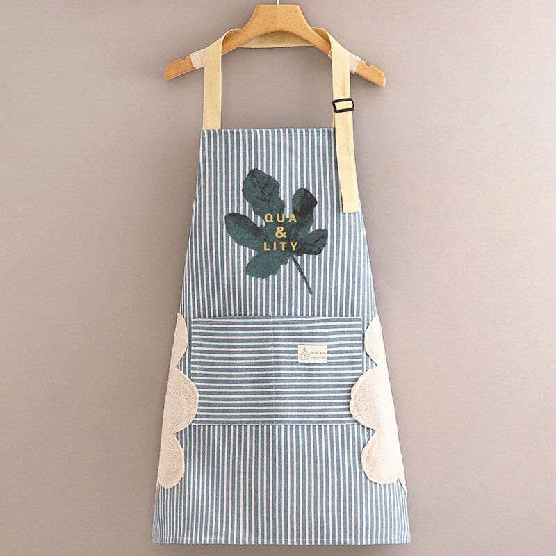 Хлопково-льняной фартук с длинными рукавами для кухни, дышащий и устойчивый к пятнам, фартук для готовки, новая женская рабочая одежда для офиса.