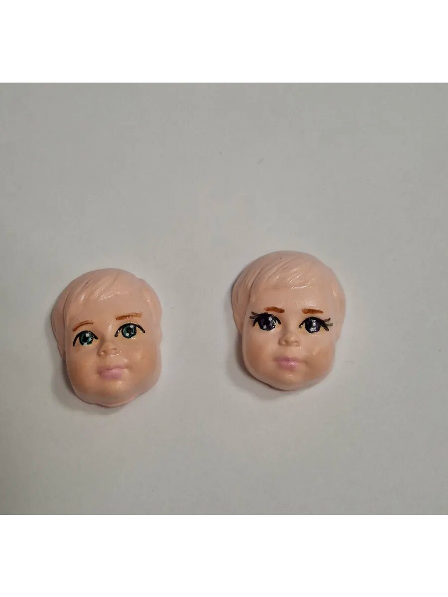 Набор раскрашенных лиц 2 шт для ватных игрушек