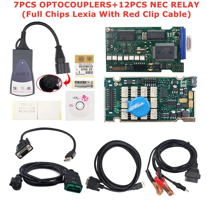 Lexia 3 Full Chip с Red Clip, 7 оптопар, 12 NEC реле