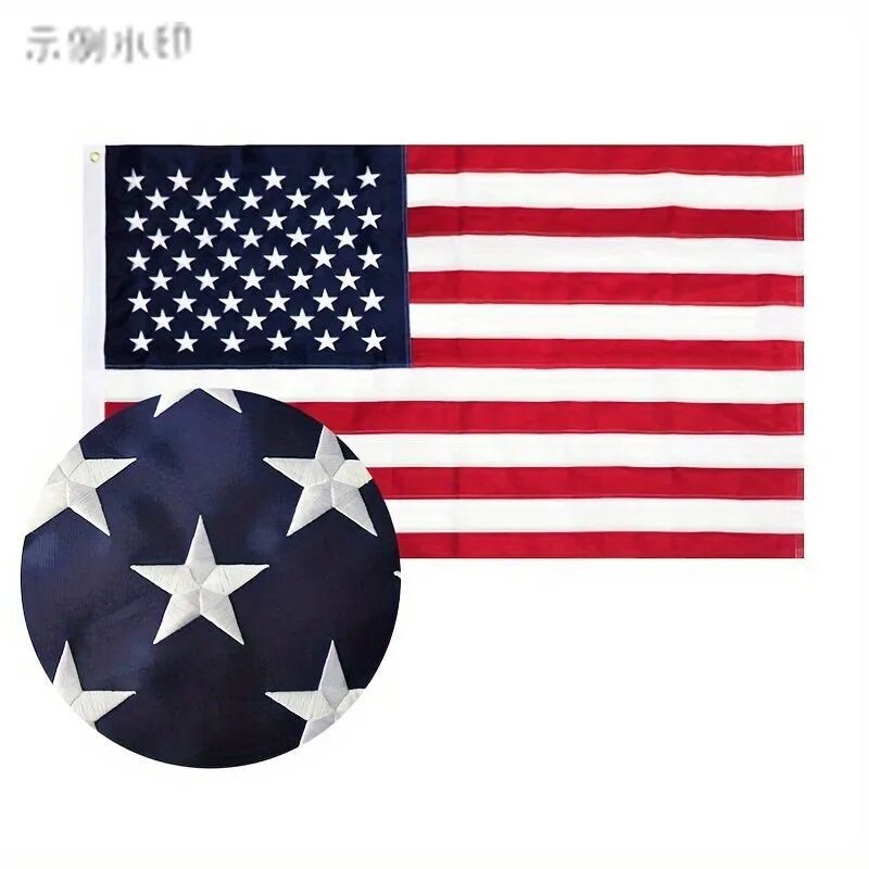 Флаг США - вязание серии, вышивка 210D полиэстер, вышитый флаг со звездами, пошив полос