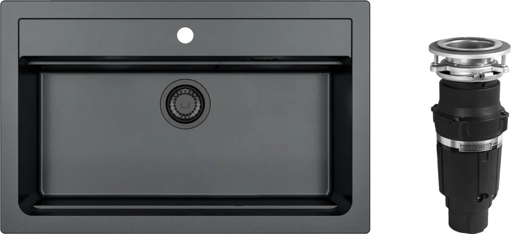 Комплект Мойка Alveus Atrox 40, carbon / Измельчитель Bone Crusher BC 610-AS