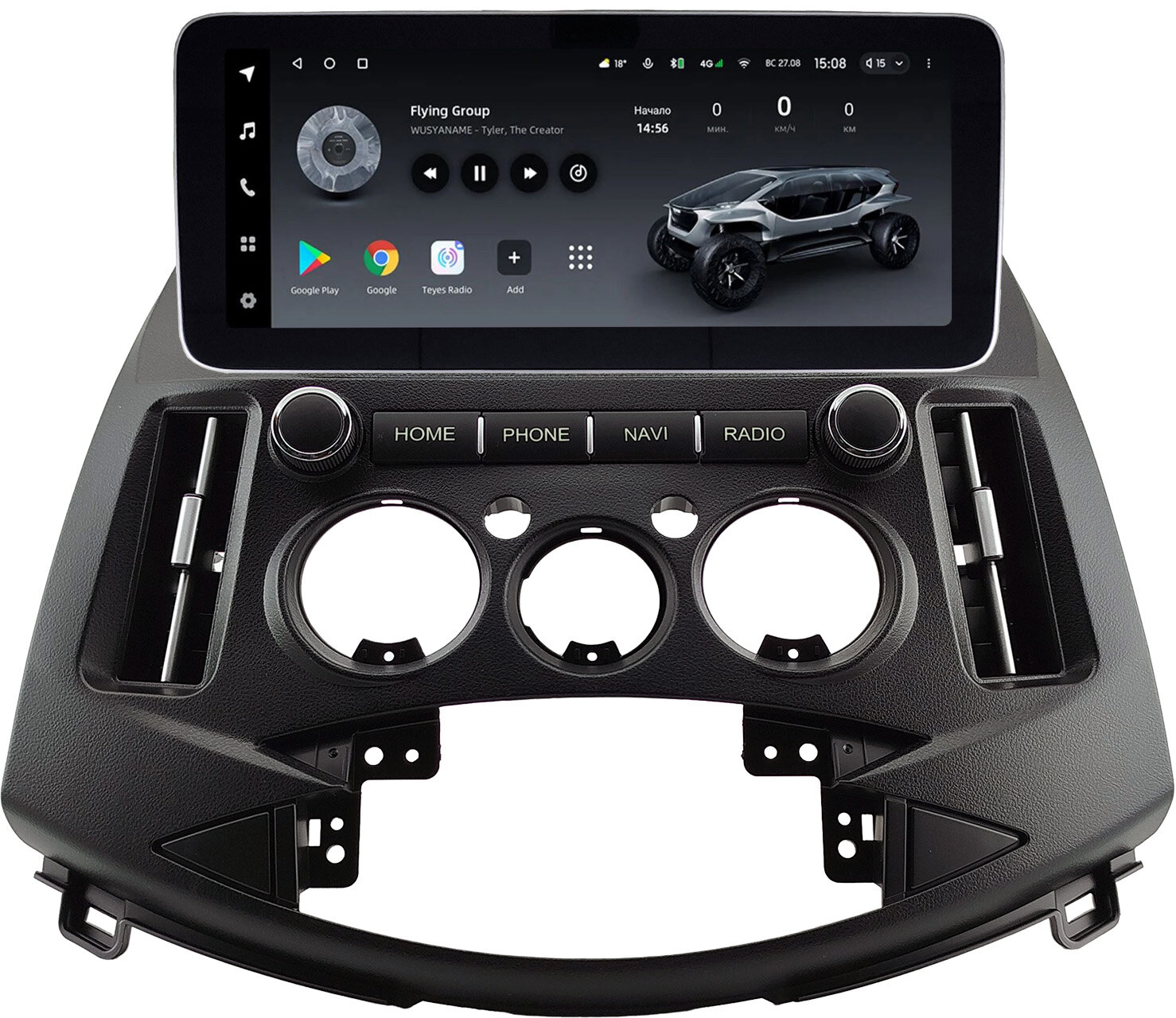 Штатная магнитола Mitsubishi Grandis 2003-2011 12.3 дюйма Teyes LUX ONE (Round Corner) 4/32 RM-0773 Android 10 (4G-SIM, 4/32, DSP, QLed) Mercedes Styl