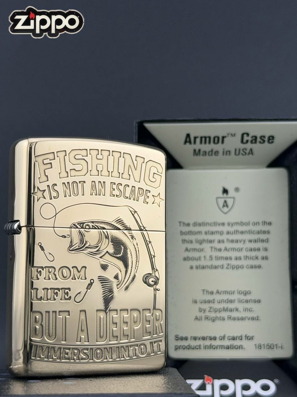 Бензиновая Зажигалка Zippo Armor Fishing – для настоящих ценителей рыбалки