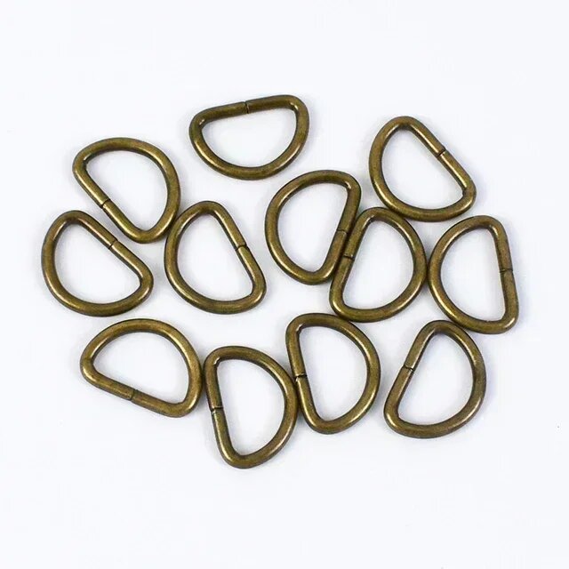 Металлические D-образные кольца с пряжкой Meetee 10mm-100Pcs, Bronze