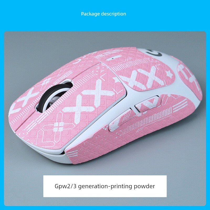 Наклейка с принтом розового цвета для мыши Logitech GPW 2-3 поколение/Золотая версия