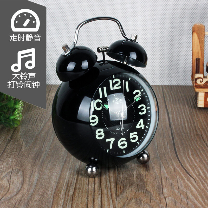 Металлический старомодный механический будильник большой рингтон металлический механизм курица ест рис ностальгия ретро