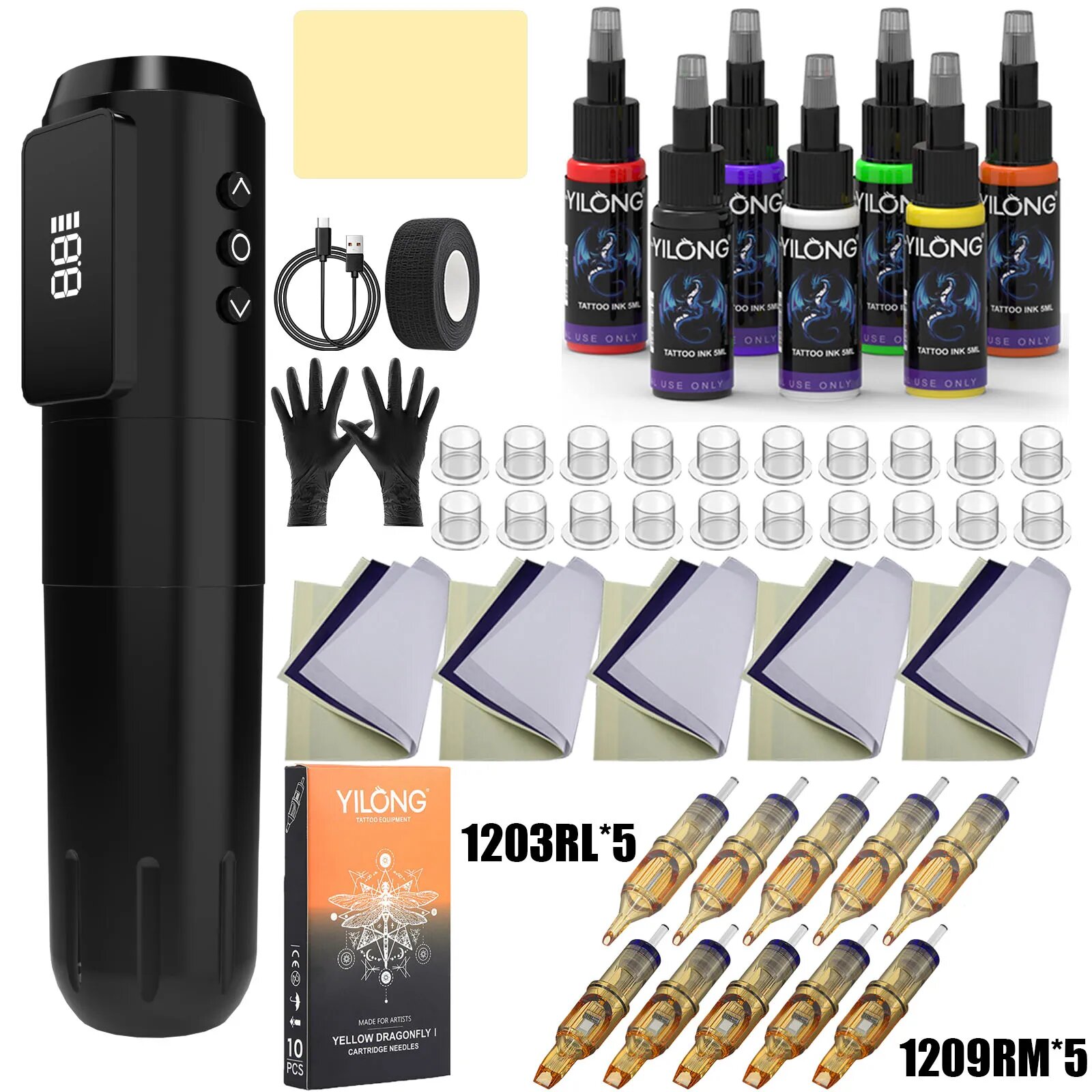 Беспроводная машинка для тату YILONG tattoo kit 1