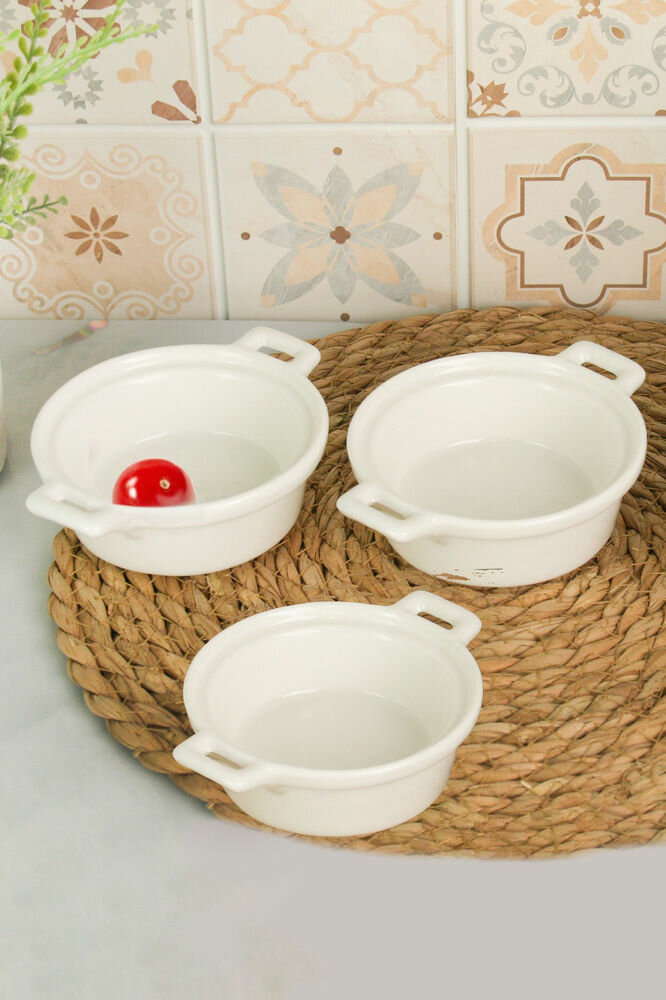 Набор порционных форм для запекания овендиш - ронде, фарфор, 13 см, 3 шт, Koopman International 798000090-1