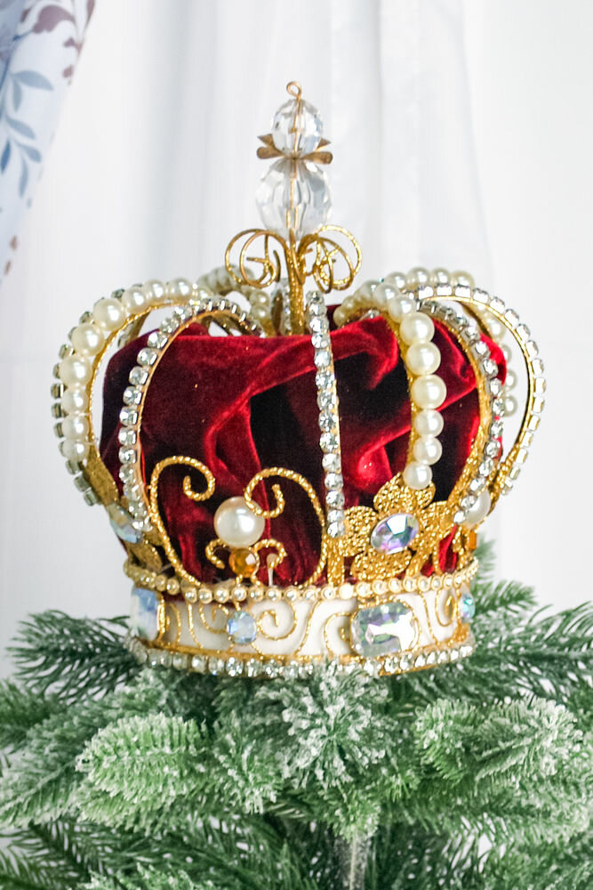 Ёлочная верхушка корона императрицы, красная, 21 см, Goodwill MO92524