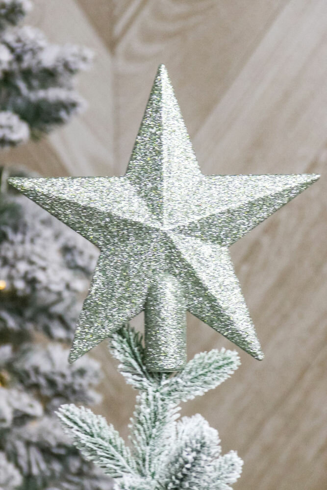 Ёлочная верхушка звезда делюкс, пластик, шалфейная, 19 см, Kaemingk 029569