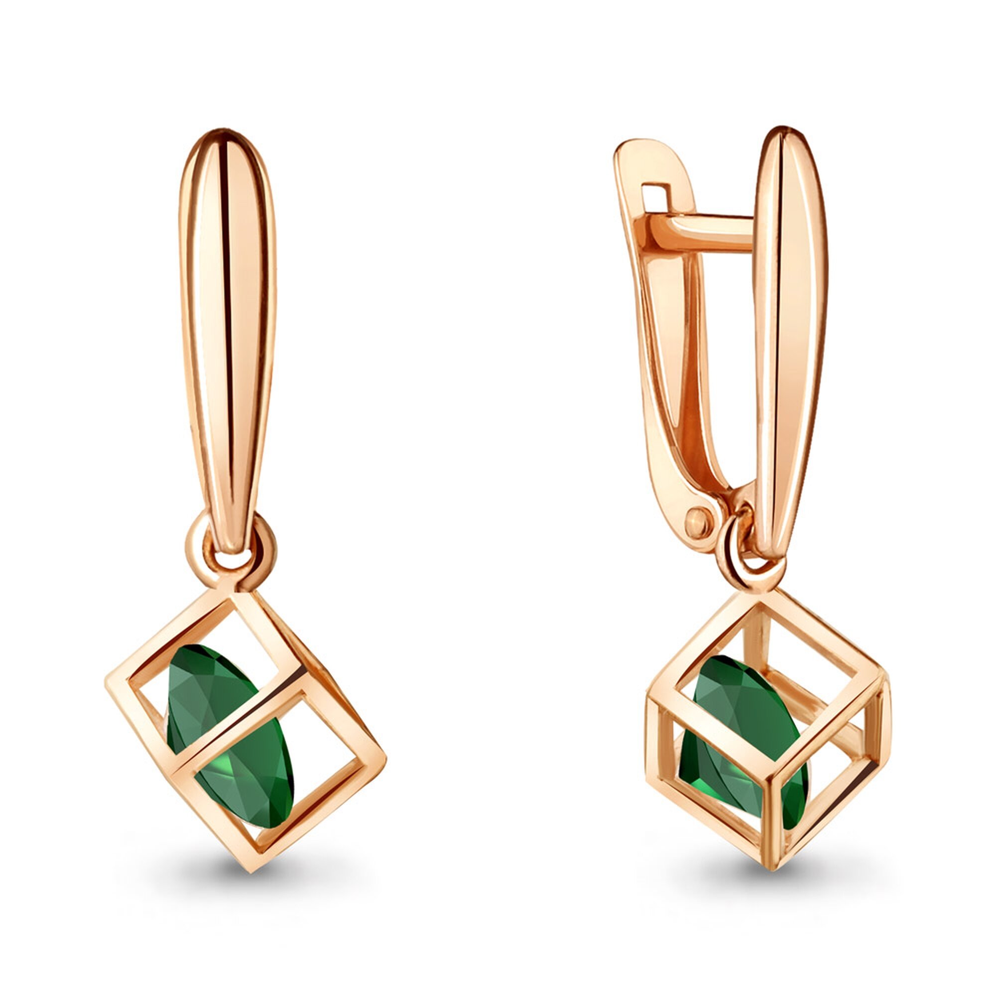 Серьги, серебро, 925 проба, золочение, агат