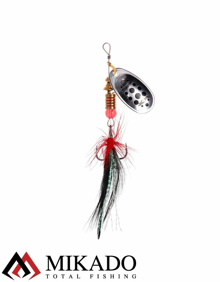 Блесна вращающаяся с кисточкой Mikado BLASTER № 3, 6 г, серебро/11