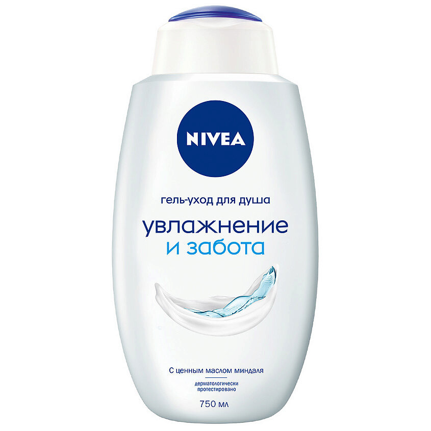 NIVEA Гель-уход для душа Увлажнение и забота для всей семьи увлажняющий с маслом миндаля, 750 мл
