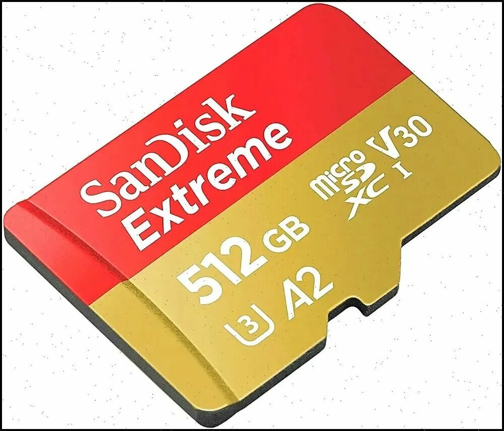 MicroSDXC 512 ГБ Extreme карта памяти желтый чехол вес 50 г