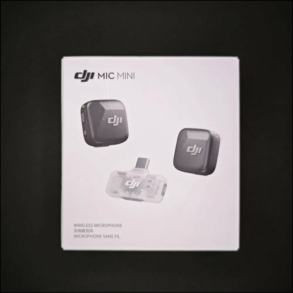 Микрофон DJI Mic Mini — беспроводной, высококачественный петличный микрофон с шумоподавлением для интервью на открытом воздухе, прямых трансляций и видеоблогов [Android и Apple серии 15/16] Мобильная версия, один на два, черный матовый, белый