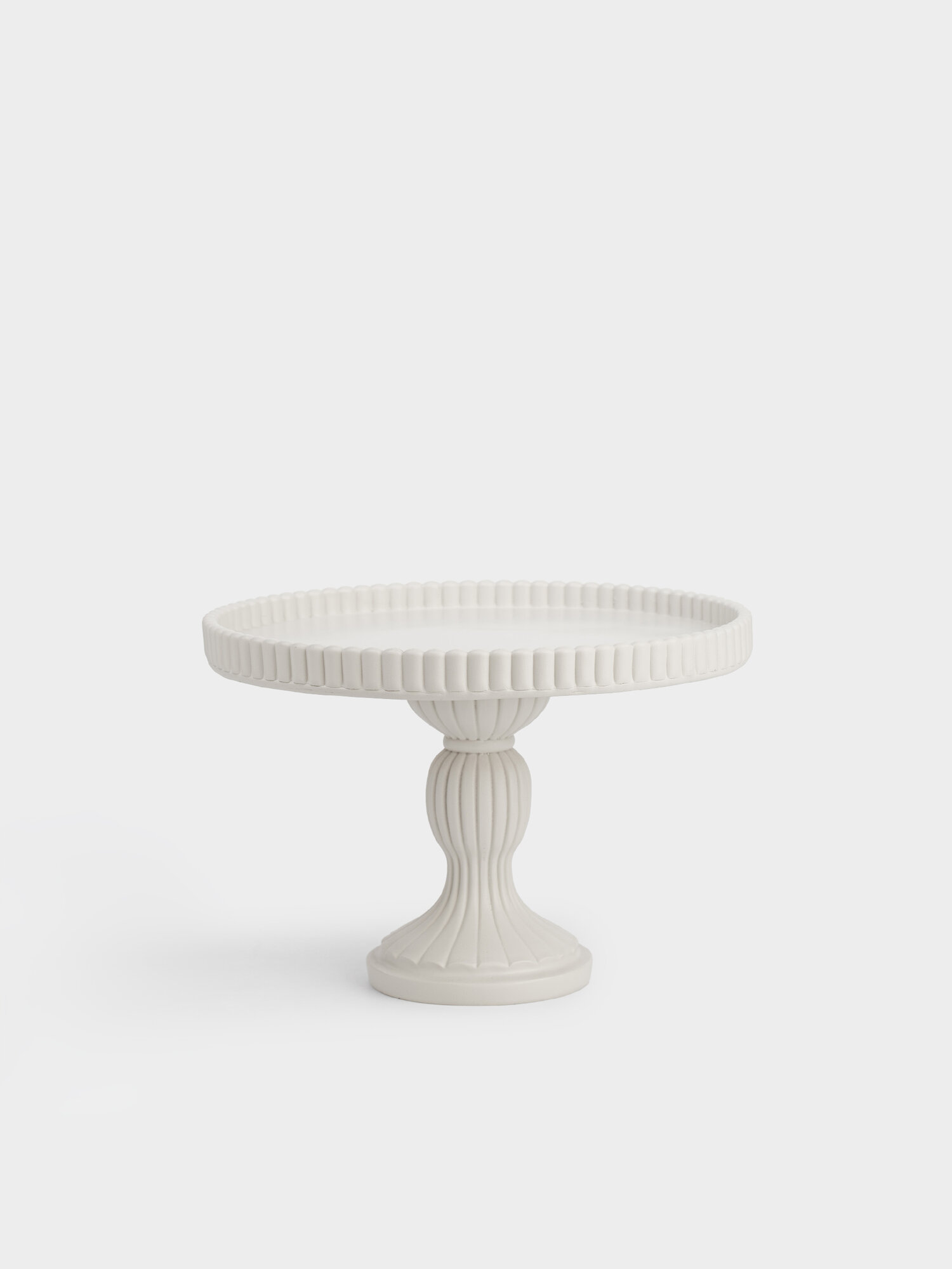 Блюдо на ножке, 23х16 см, полирезин бежевое, Antic, Kuchenland