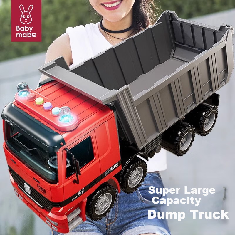 BABYMABO Children's Large Dump Truck Toy Boy Self-unloading Freight Transport Inertia Sliding Simulation Toy Sound Engineering Vehicle Model
