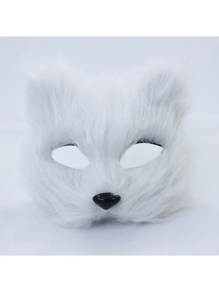 Маска на половину лица для Хэллоуина, имитирующая маску длинношерстного кота