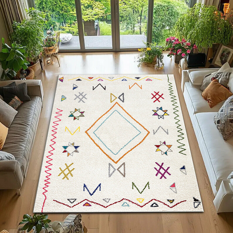 Марокканский ковер в турецком стиле Ковер，1.2x1.8M Ткань из хрустального бархата