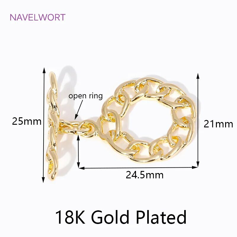 18K Gold Plated тоглы тоггл, 4 шт, 25x21x24.5 мм