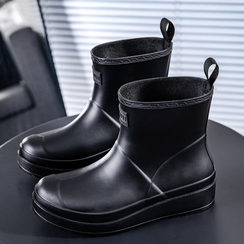 Резиновые сапоги очень большого размера, зимние унисекс повседневные сапоги для отдыха на природе, теплые и стильные резиновые сапоги на шнуровке. Размер обуви. EU:44