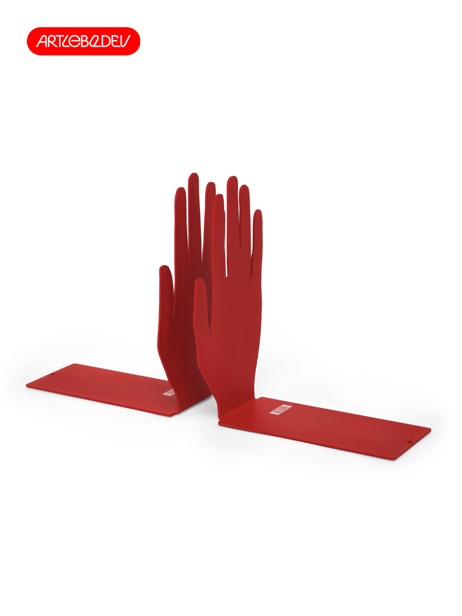 Книжные упоры Студия Артемия Лебедева "Либрастат", сталь, красные, 2 шт