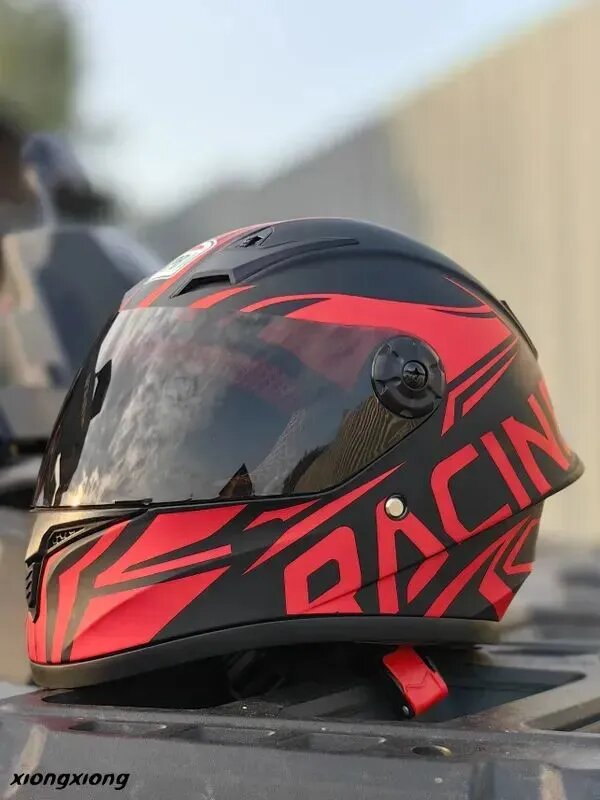 Мотошлем детский интеграл черный/красный XL для мотоцикла/квадроцикла