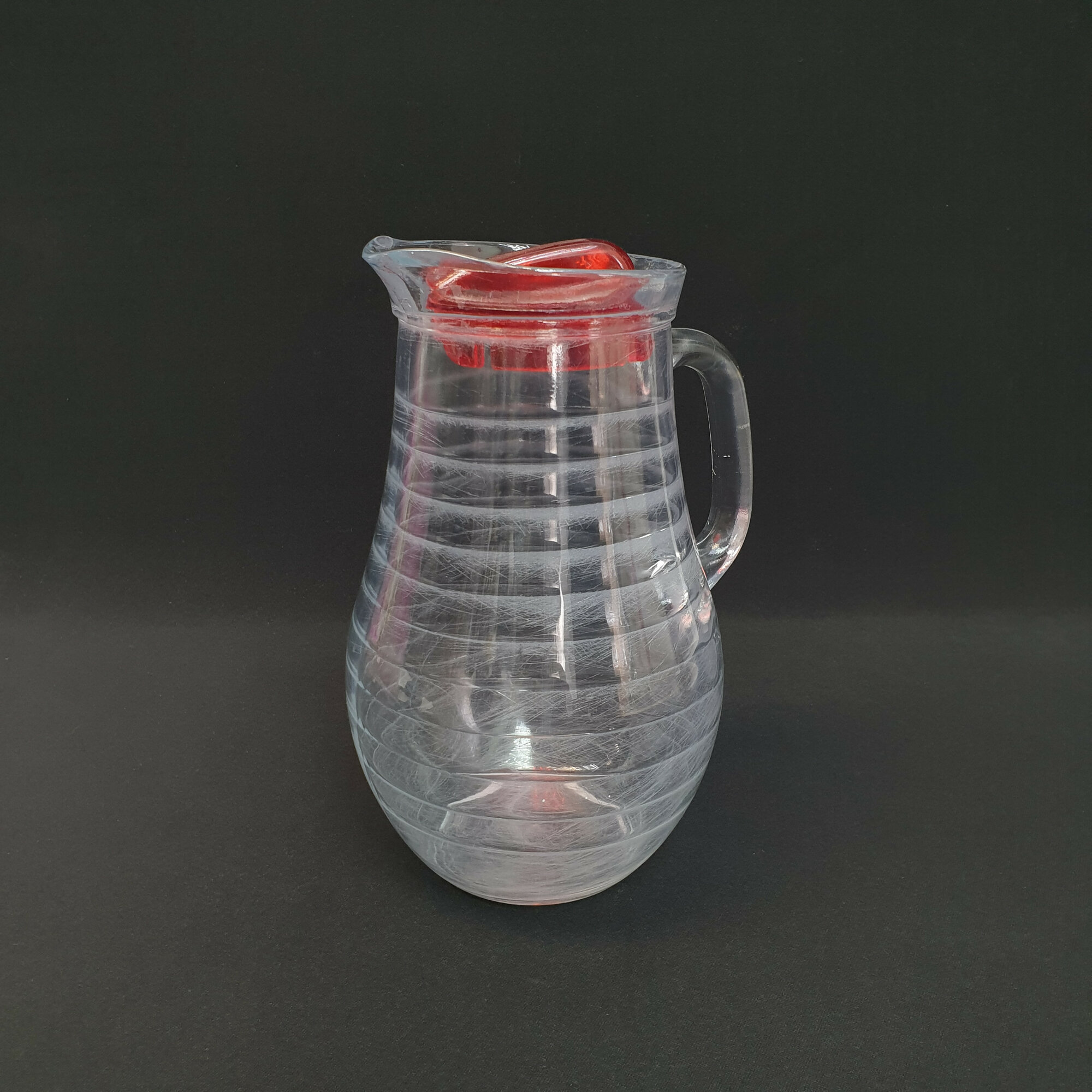 Винтажный кувшин, стекло пластик 2.1 л, потертости, СССР