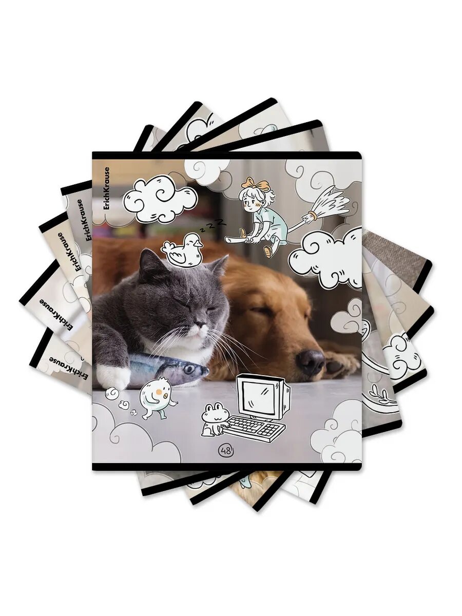 Тетрадь общая ученическая Dream Cat, 48 л, клетка - 5 шт