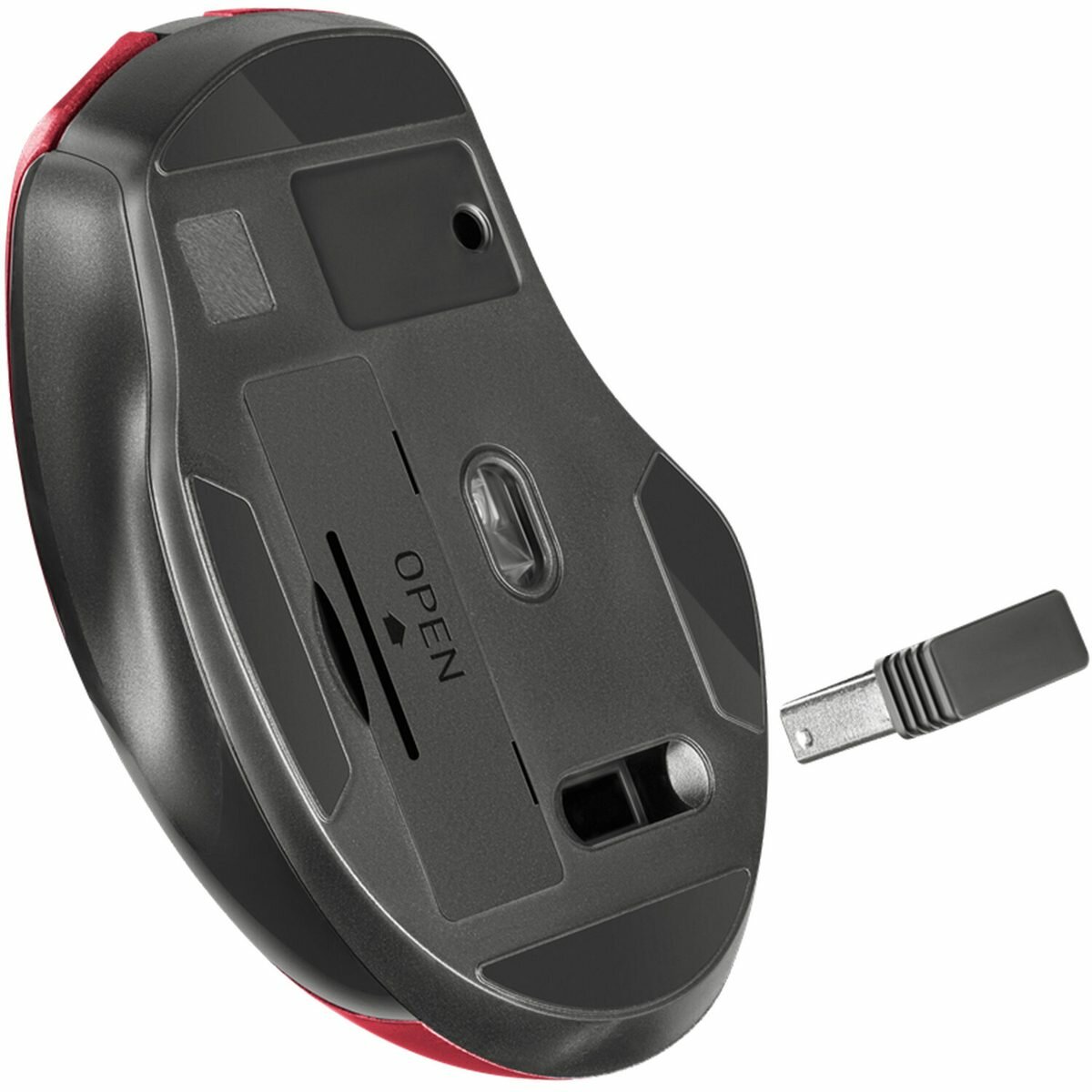 Мышь оптическая беспроводная Defender Prime MB-053, USB, 5 кнопок + 1 колесо-кнопка, красная (52052)