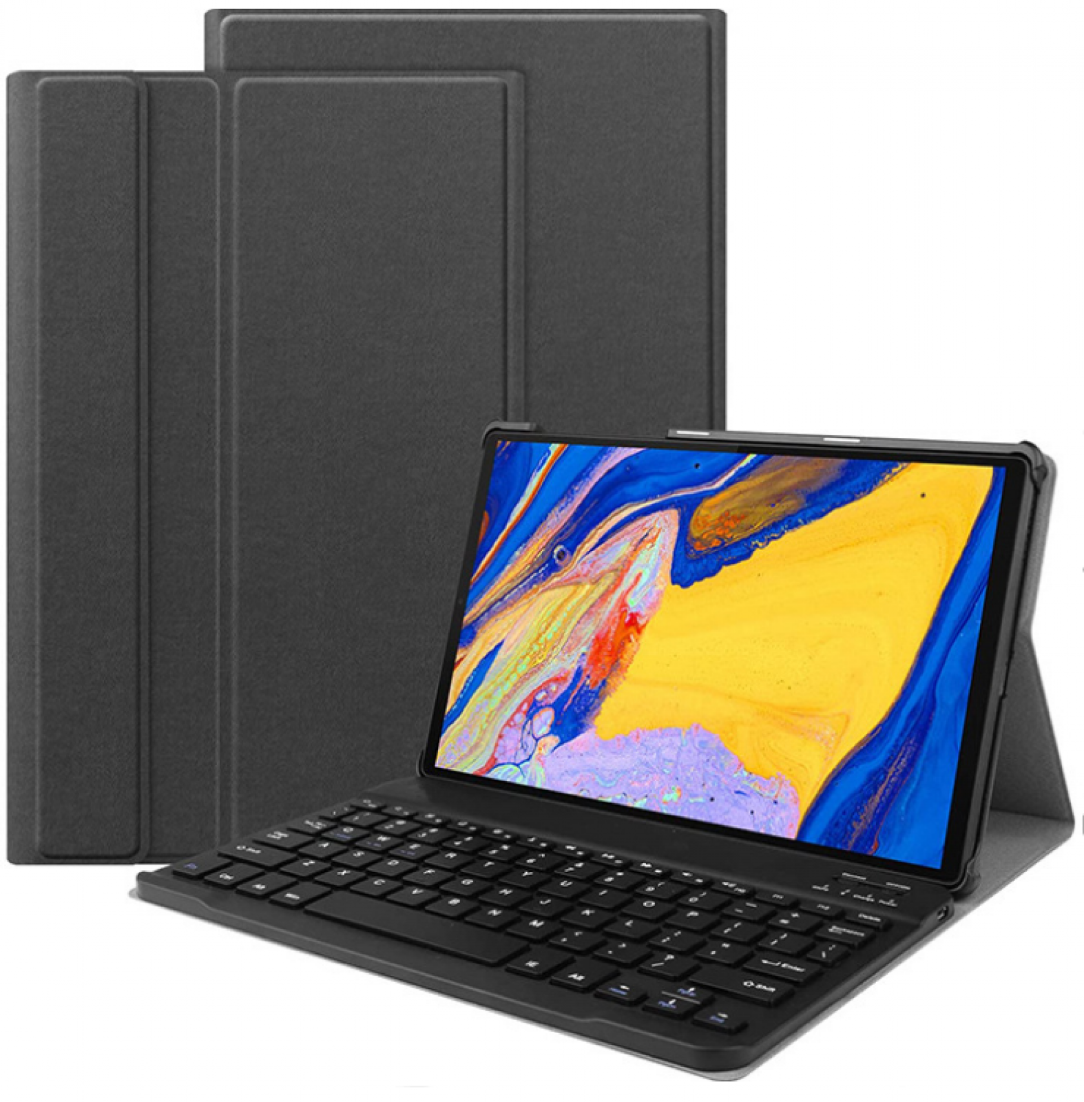 Клавиатура с чехлом MyPads для Lenovo Tab P11 TB-J606L TB-J606F Pad 2021 съёмная Bluetooth черный кожзам