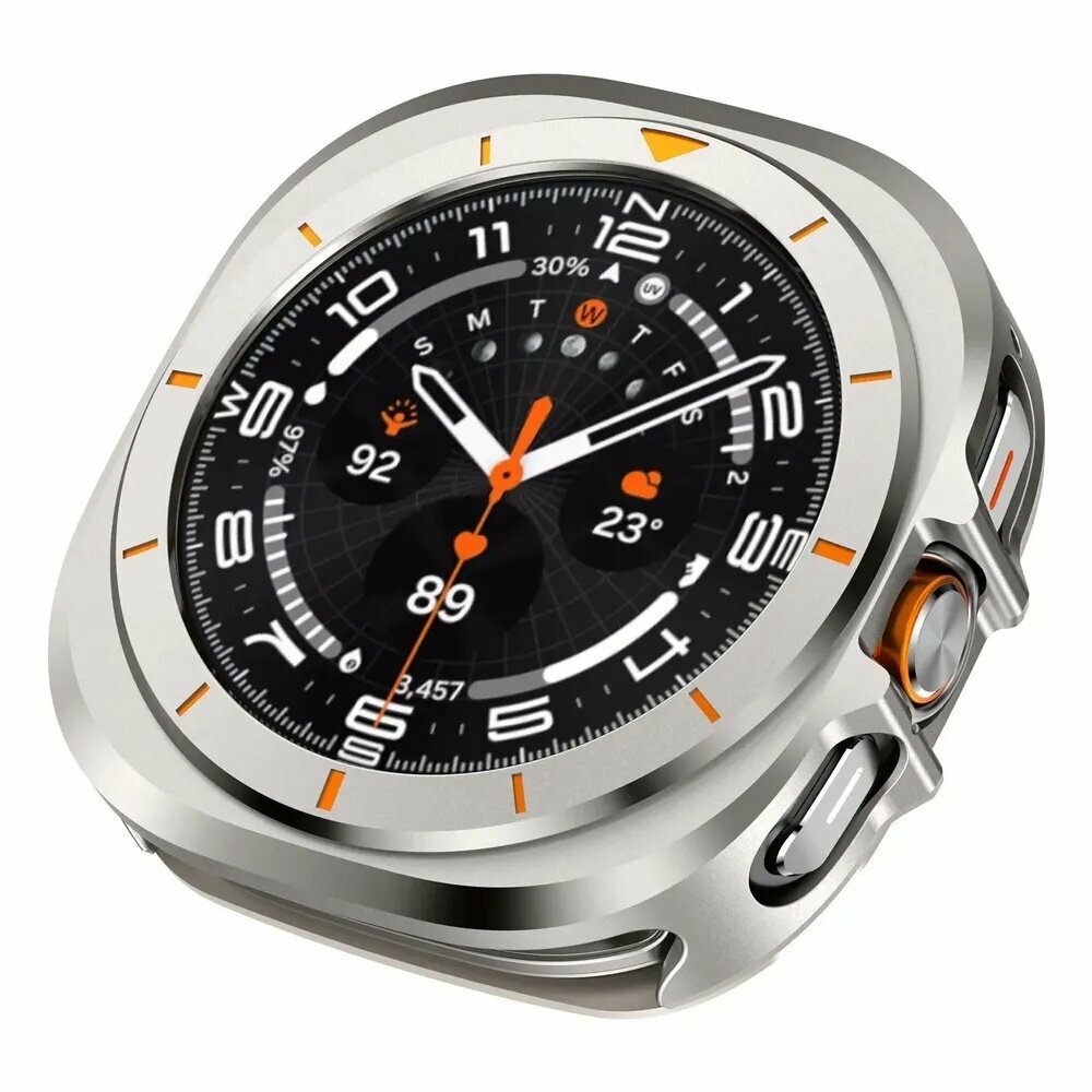 Металлический защитный футляр для Samsung Galaxy Watch Ultra 2025, жесткий чехол из ПК и сплава для Galaxy Watch 7 Ultra 47 мм, аксессуары-бамперы