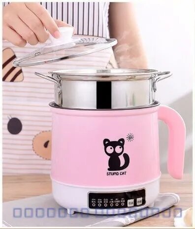 Мультиварка Электрическая кастрюля mini Nika миниварка розовая 1.7л
