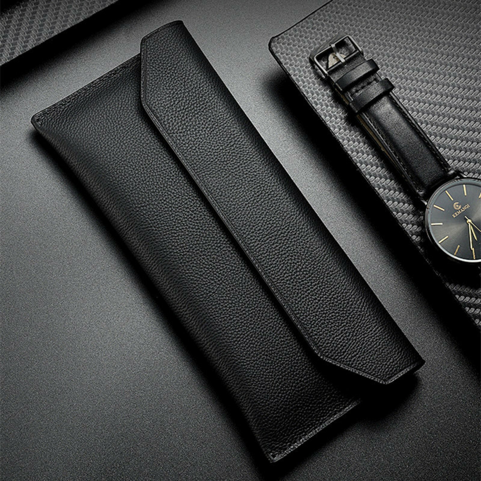 Чехол-кобура MyPads Portafoglio из натуральной кожи теленка для Huawei Mate X3, черный