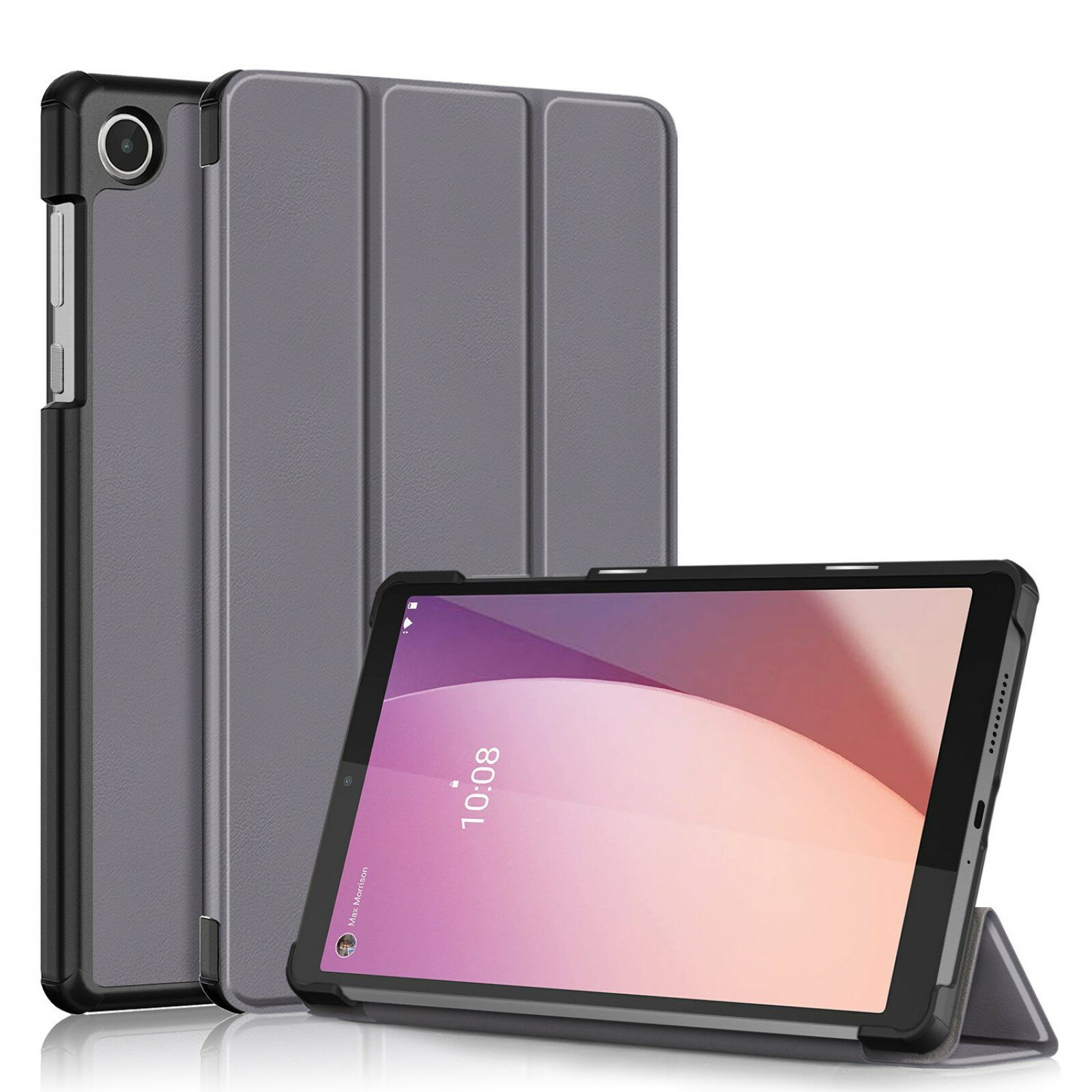 Чехол-обложка MyPads для Lenovo Tab M8 4th Gen ультратонкий с подставкой и автоблокировкой экрана, серый