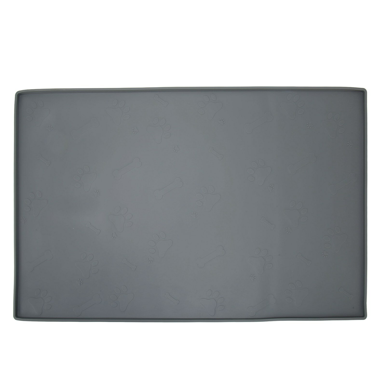 Коврик для кормления домашних животных, предотвращает разлив, можно стирать в посудомоечной машине, противоскользящий, силиконовый, серый, для большой собаки