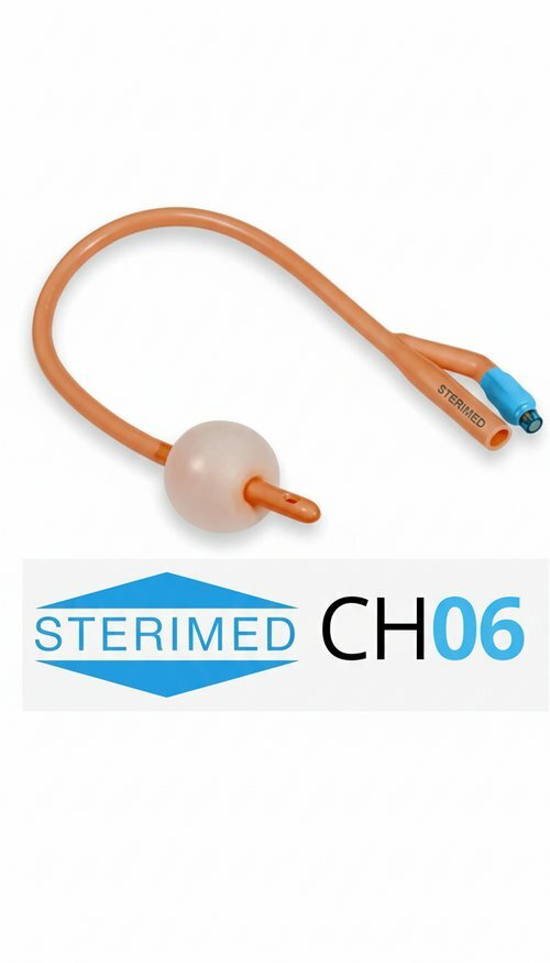 Катетер фолея Sterimed, 2-х ходовой, СН 6 (детский) латекс с силиконовым покрытием